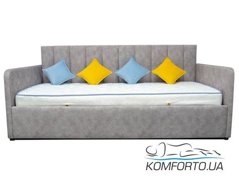 Купити односпальне ліжко з мякою спинкою D004 у Львові Комфорто