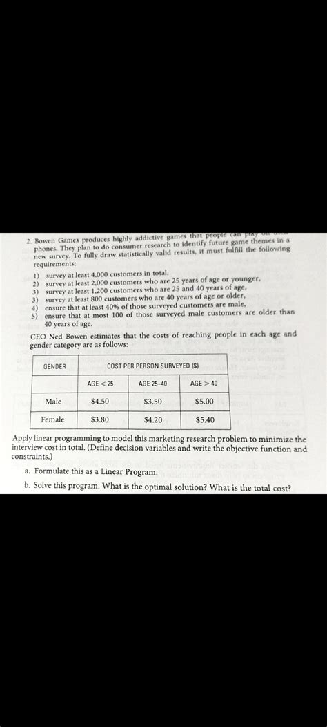 Solved Formulate The Lp And Create A Spreadsheet Model To