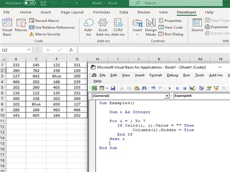 hide columns with excel vba hide column 500 rockets marketing