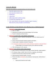 BISC 120 Lecture Notes Pdf Lecture 20 Mammals Mammals Are Endothermic Amniotes That Have