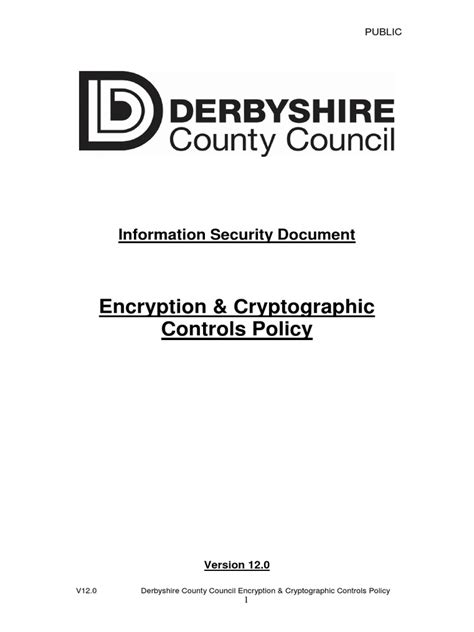 Encryption And Cryptographic Controls Policy Pdf Encryption Key