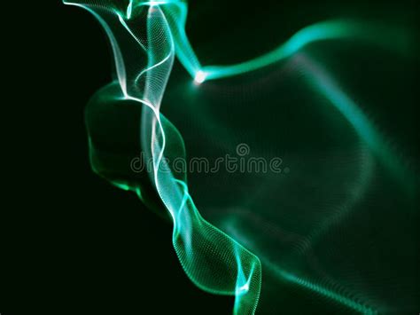 3d Abstract Background With Flowing Cyber Particles Stock Illustration Illustration Of