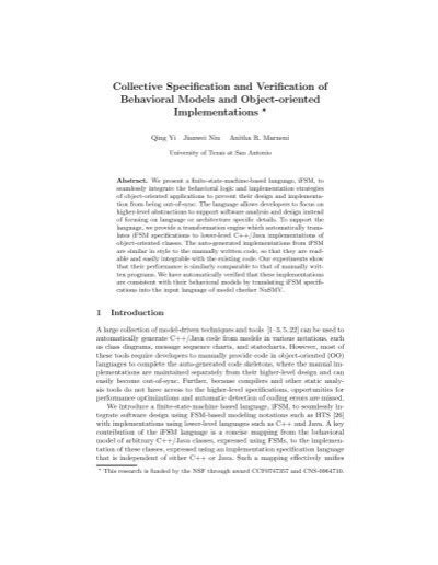 Collective Specification And Verification Of Behavioral Models And