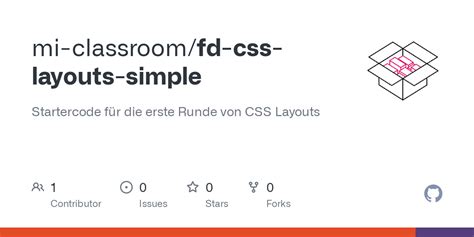 Github Mi Classroomfd Css Layouts Simple Startercode Für Die Erste
