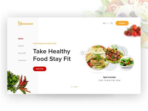 Restaurant Header Concept Restaurant Web Design Inspiration Concept