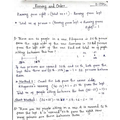 Ranking And Order Maths Notes Teachmint