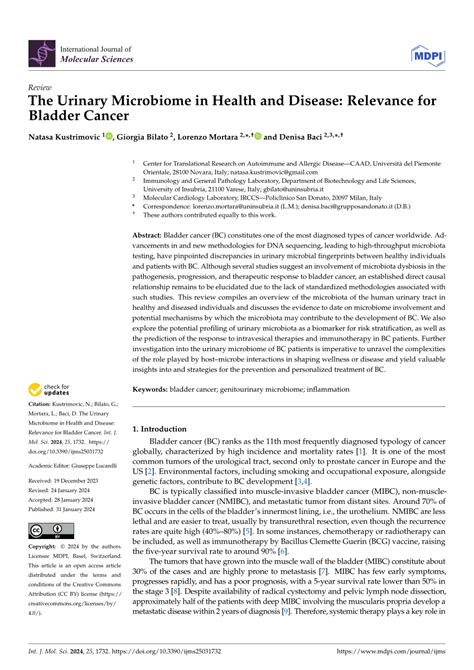 Pdf The Urinary Microbiome In Health And Disease Relevance For