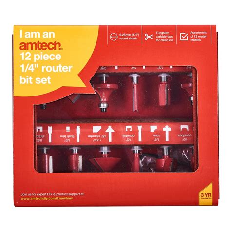 12pc 14 Router Bit Set Amtech