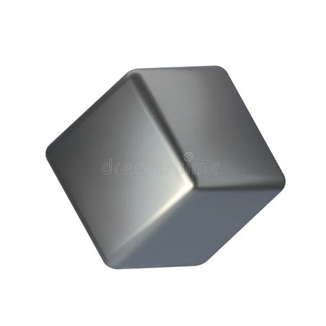 Silver Cube In 3d Style Isolated On White Background Vector Illustration Stock Vector