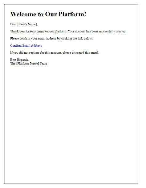 Letter Template For Confirmation Of User Registration Free Samples In