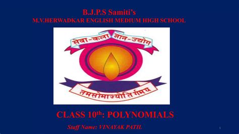 Std 10th Maths Polynomials Pptx