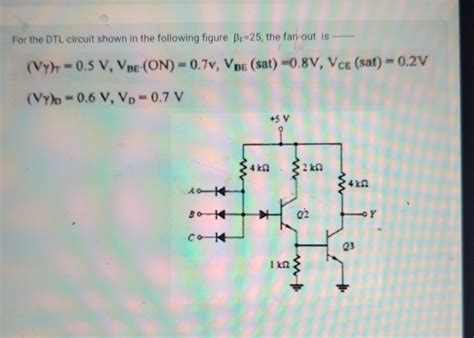 For The Dtl Circuit Shown In The Following Figure βf 25 The Far Out Is For The Dtl Circuit Shown In The Following Figure βf 25 The Far Out Is