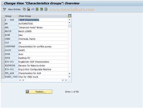 O Sap Tcode Customer Chars Characteristic Groups Transaction Code