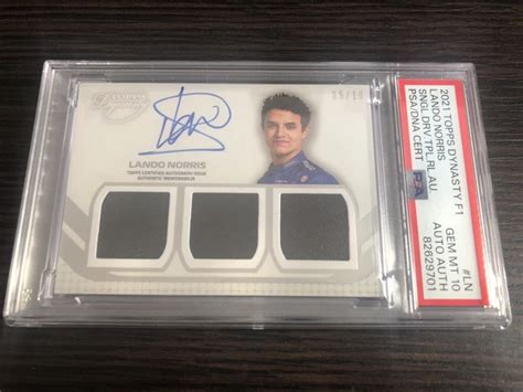 2021 Topps Dynasty F1 Lando Norris Tripla Patch Auto Psa 10 0510