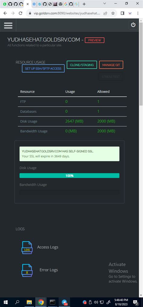 disk full bug report cyberpanel community