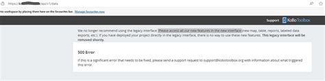 Our Organisation Is Getting An Error Message On A Four Year Old Kobotoolbox System Kobo On