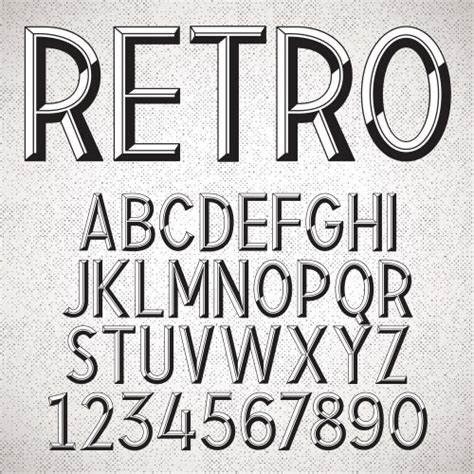 Retro Font With Shadow Royalty Free Vector Image