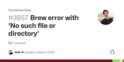Brew Error With No Such File Or Directory Issue Homebrew Brew Github