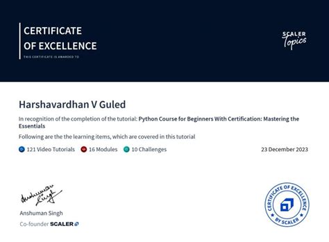 Harshavardhan V On Linkedin Completed The Python Beginners Course