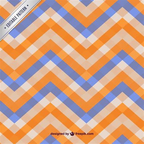 Free Vector Zigzag Seamless Pattern In Orange And Blue