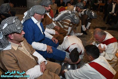 قداس الفصح و رتبة غسل ارجل التلاميذ في كنيسة مار كوركيس القوش 2024