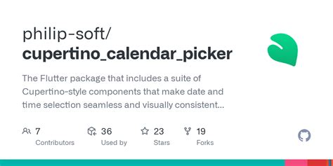 Github Philip Softcupertinocalendarpicker The Flutter Package