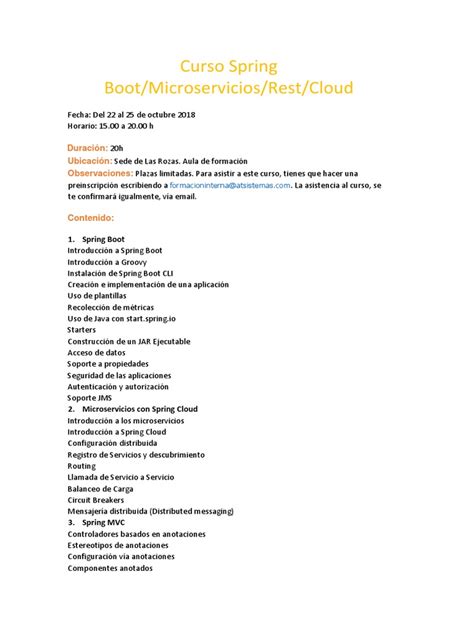 Curso Spring Boot Microservicios Rest Cloud Md Pdf Tecnología