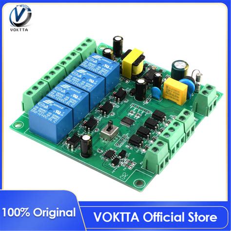 Voktta Modbus Rtu 7 24v 4ช่องรีเลย์สวิตช์โมดูล Rs485ttl Uart อินเตอร์