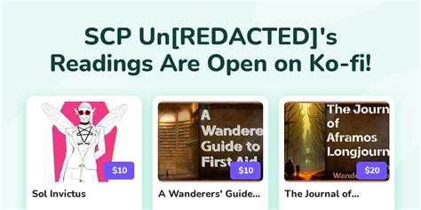 Scp Un[redacted]s Ko Fi Readings Ko Fi ️ Where Creators Get Support From Fans Through