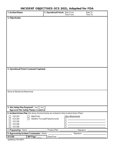 Ics 202 Incident Objectives Pdf Incident Command System Business