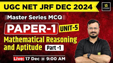 Mathematical Reasoning And Aptitude Unit 5 Paper 1 Master Series Mcq Ugc Net Jrf Dec