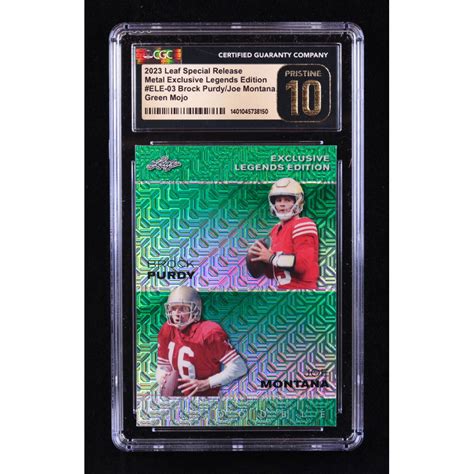 Brock Purdy Rc Joe Montana 2023 Leaf Metal Special Release Exclusive Legends Edition Mojo