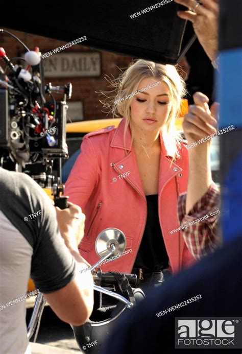 Gigi Hadid Shooting A Commercial In The Village Featuring Gigi Hadid