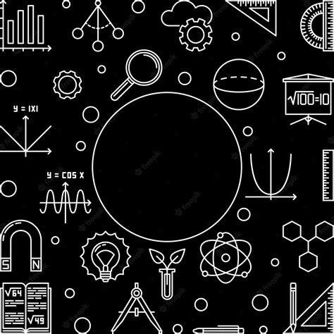 Premium Vector Stem Education Vector Outline Frame With Black Background