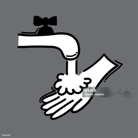 세척 손 낙서 벡터 아이콘 그리기 스케치 일러스트레이션 손 그린 선 Eps10 그리기에 대한 스톡 벡터 아트 및 기타 이미지