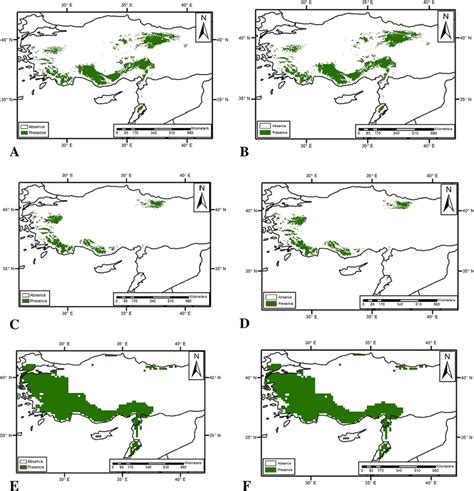 median binary prediction of climate habitat suitability maps for the