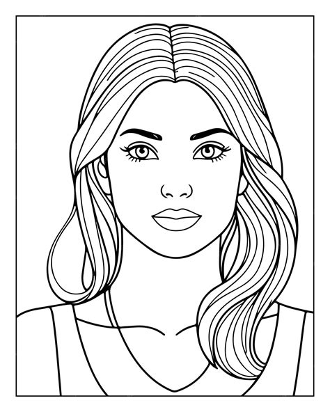 Vector De Mujeres Lindas Página Para Colorear Para El Día De Las