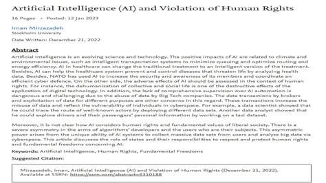 Artificial Intelligence Ai And Violation Of Human Rights