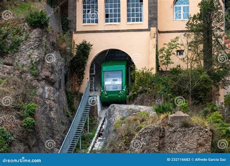 Cogwheel Train That Goes Up To The Montserrat Monastery Parked In The