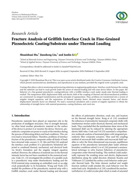 Pdf Fracture Analysis Of Griffith Interface Crack In Fine Grained