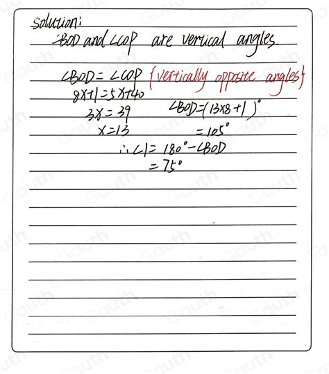 Solved 34 ∠ Bod And ∠ Cop Are Vertical Angles Find The Measure Of ∠