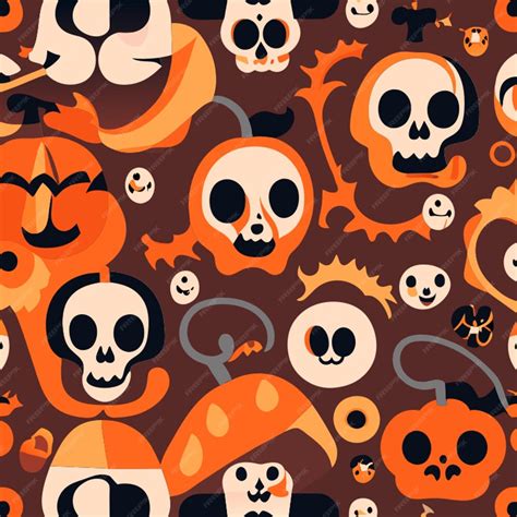 Halloween Pattern Vector Illustration Cartoon Premium Ai Generated Vector