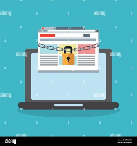 Laptop Cyber Security System Design Stock Vector Image And Art Alamy