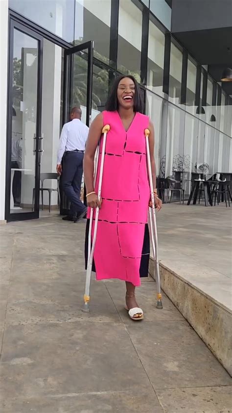 Amputee Women In Pink Dress