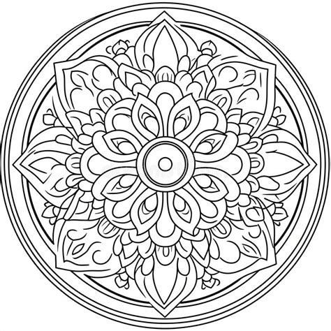 Intricate Circular Mandala Design Perfect For Coloring Books Adult Coloring Pages Floral Pattern
