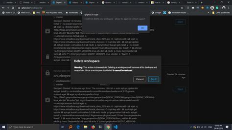 Can T Delete Workspace After Failed Docker Build Issue Gitpod Io Gitpod GitHub