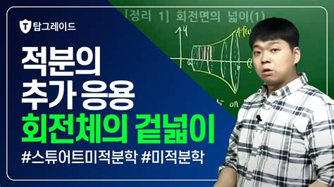 스튜어트 미분적분학적분의 추가 응용회전체의 겉넓이 Youtube