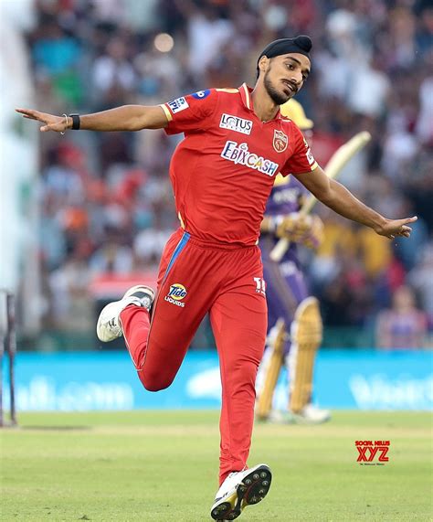 Mohali Pbks Arshdeep Singh Celebrate After Taking Kkrs Mandeep Singh Wicket Gallery
