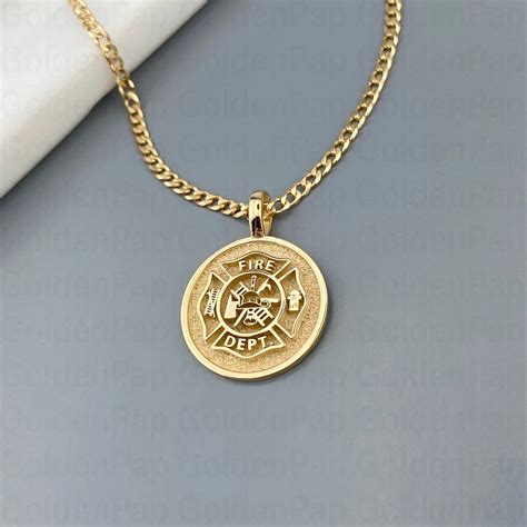 14k Solid Gold Pendant Pesronalized Pendant Pendant For Firefighter