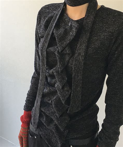 데일리쥬 오베리 셔링 니트 머플러 티셔츠 머플러set